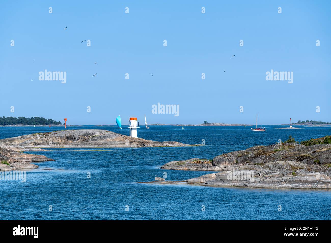 Baltic Sea views seen from Träskön island, Kirkkonummi, Finland Stock ...