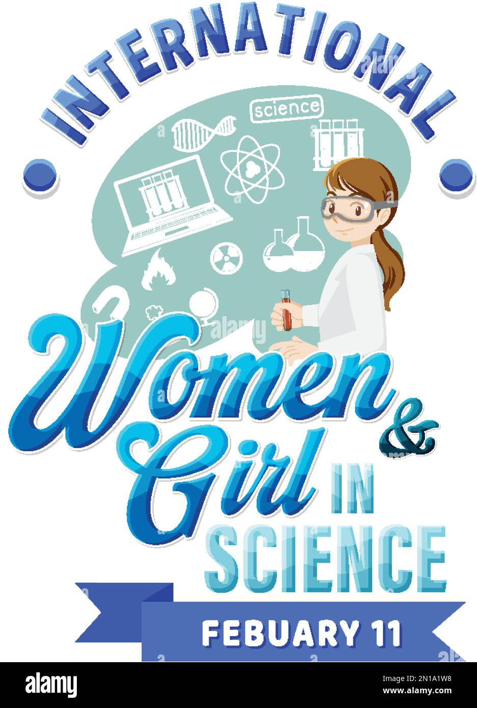 International Day of Women and Girls in Science illustration Stock ...