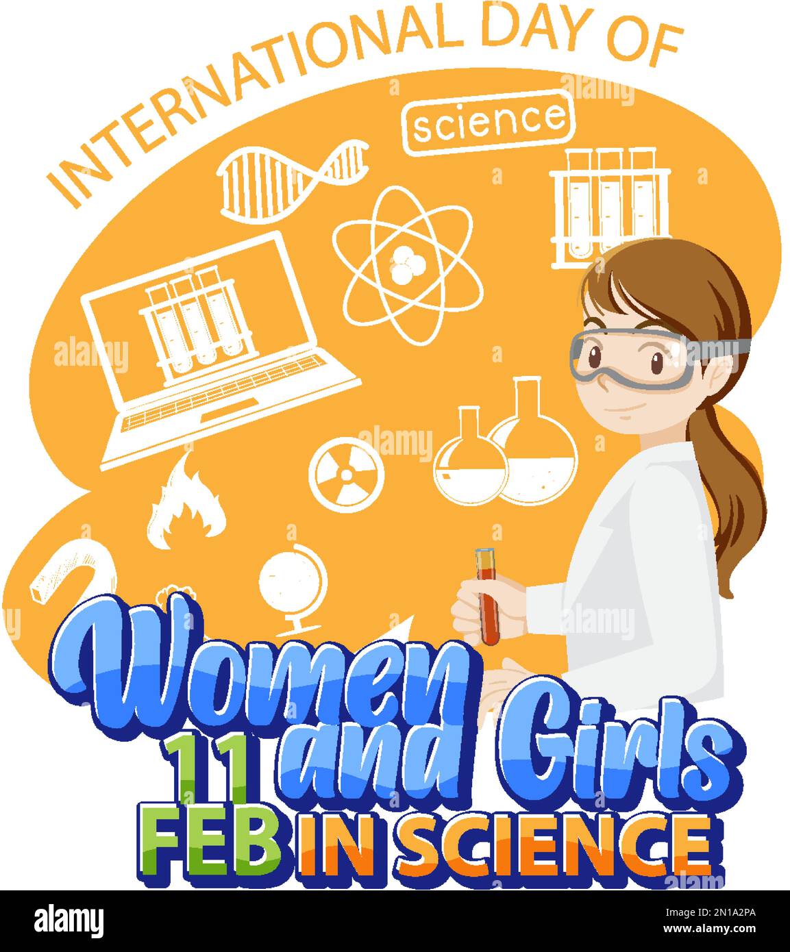 Women in science cartoon hi-res stock photography and images - Alamy