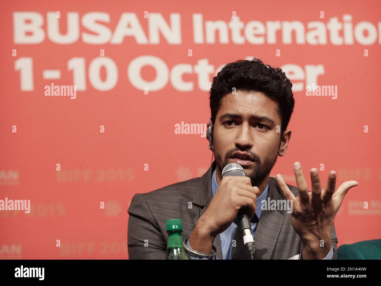 Indian actor Vicky Kaushal speaks during a press conference for the ...
