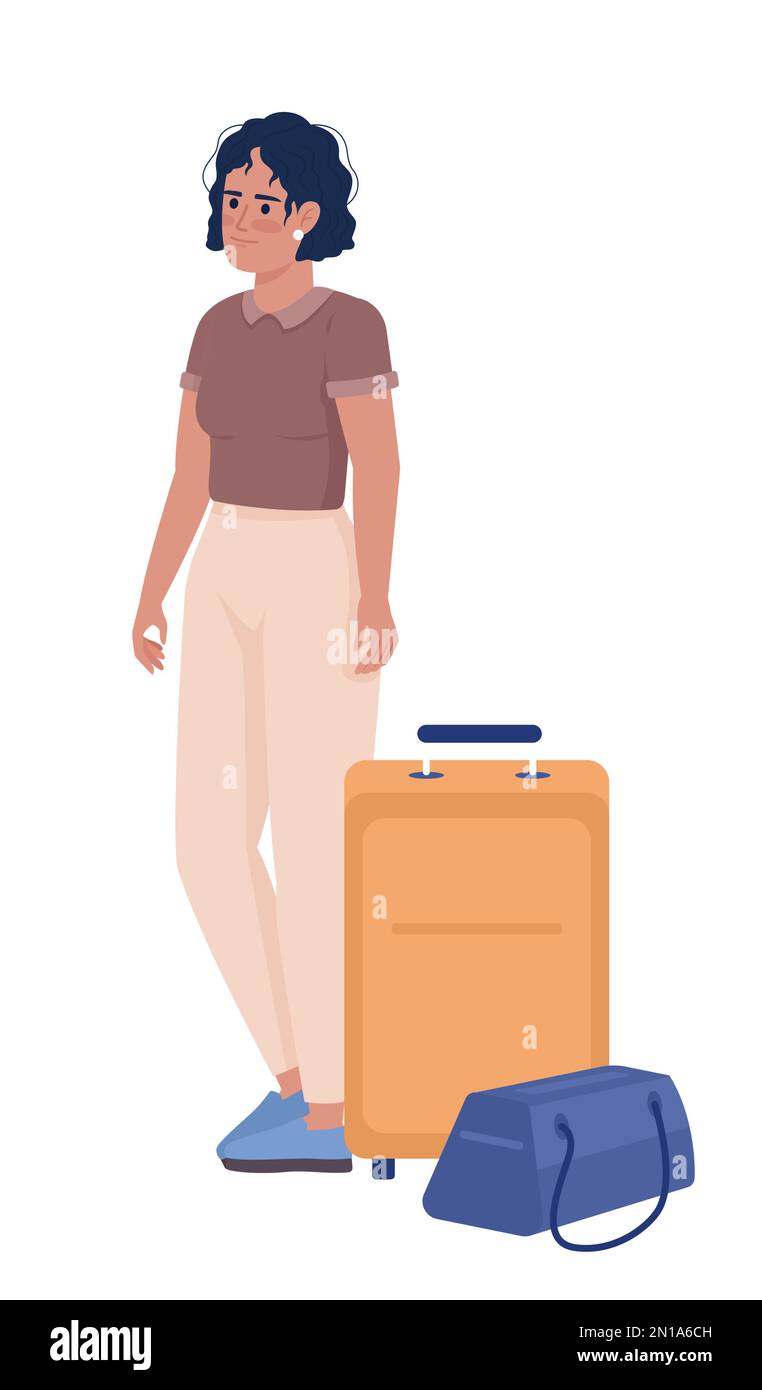 Female traveler suitcase character animation hi-res stock photography ...