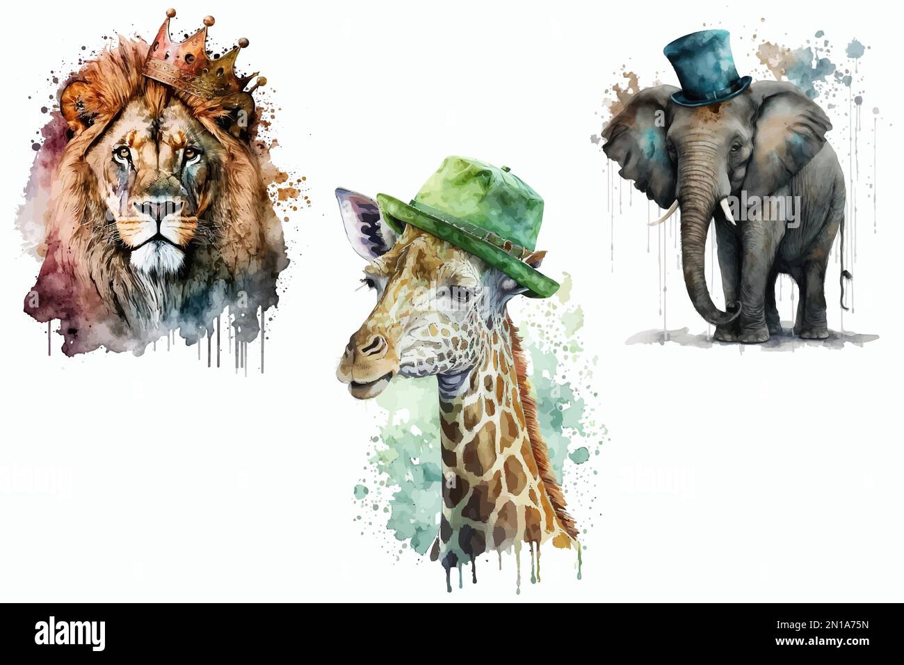 Safari watercolor Stock Vector Images - Alamy