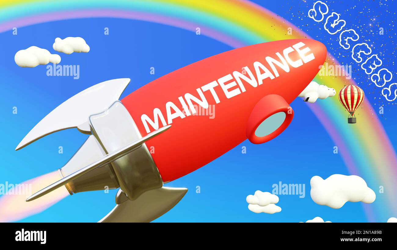 Maintenance lead to achieving success in business and life. Cartoon ...