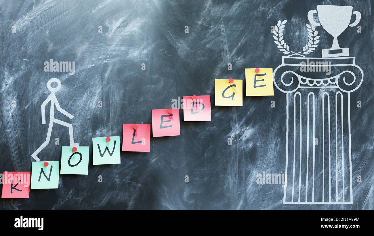 Knowledge - making a way up to reach the golden laurel, success and ...