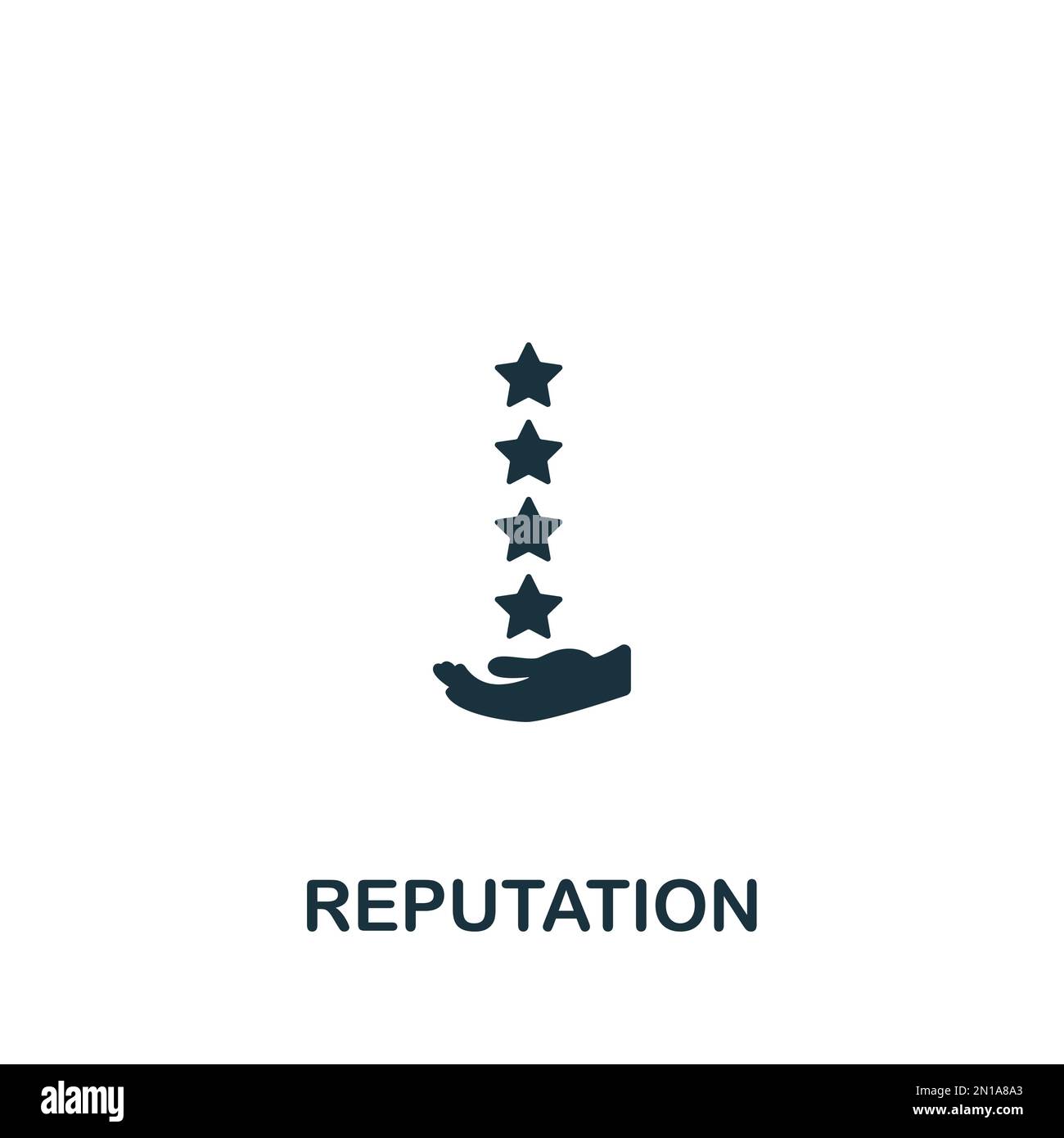 Reputation icon. Monochrome simple sign from core values collection ...