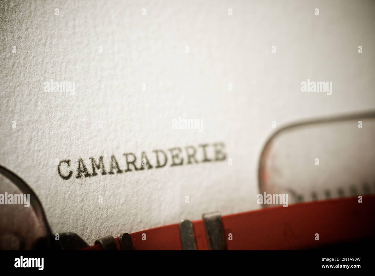 Camaraderie word written with a typewriter Stock Photo - Alamy