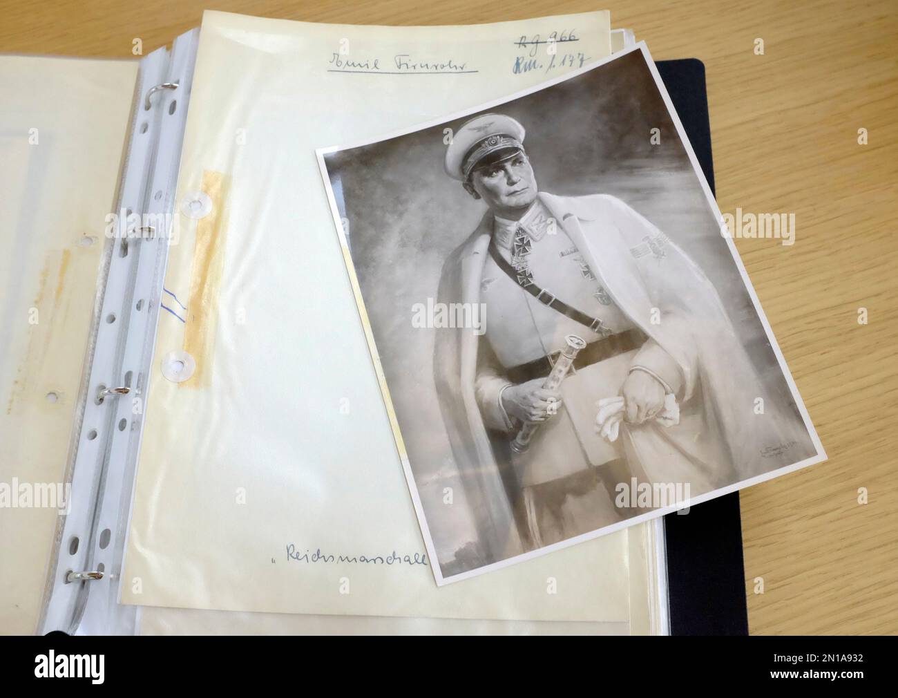 A photograph showing a painting of Goering dating from Jan.1942 and ...