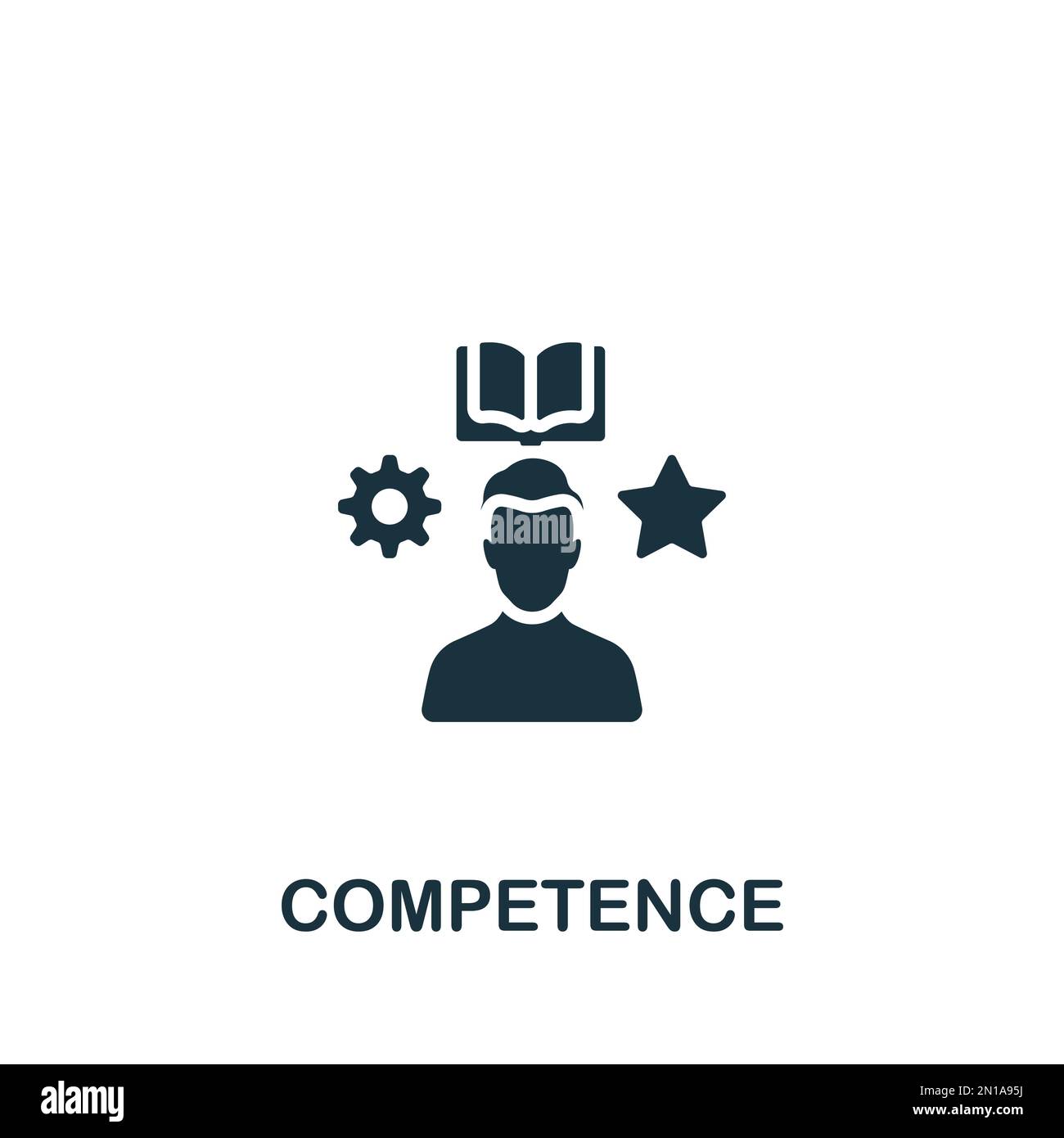 Competence icon. Monochrome simple sign from core values collection ...