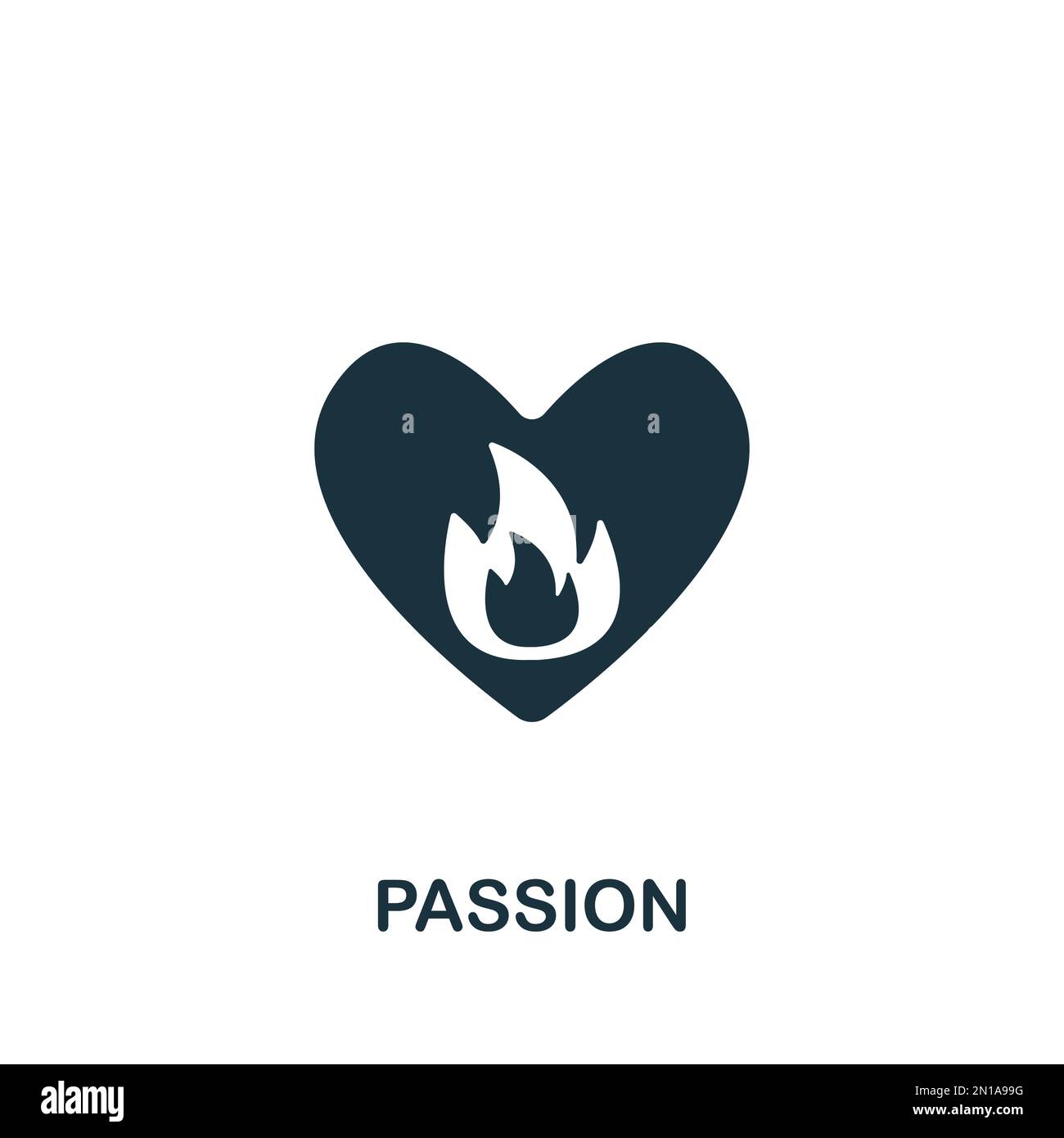 Passion icon. Monochrome simple sign from core values collection ... Passion icon. Monochrome simple sign from core values collection ...