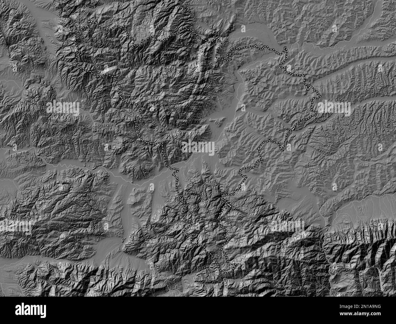 Alba, county of Romania. Bilevel elevation map with lakes and rivers ...