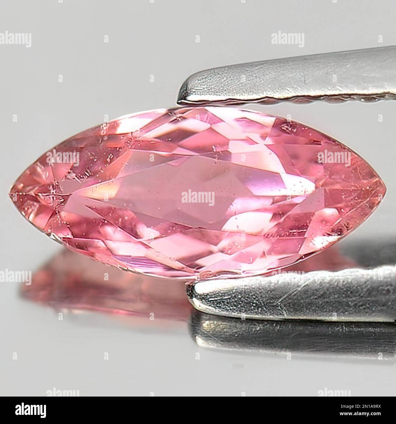 Natural gem pink tourmaline indicolite on white background Stock Photo ...
