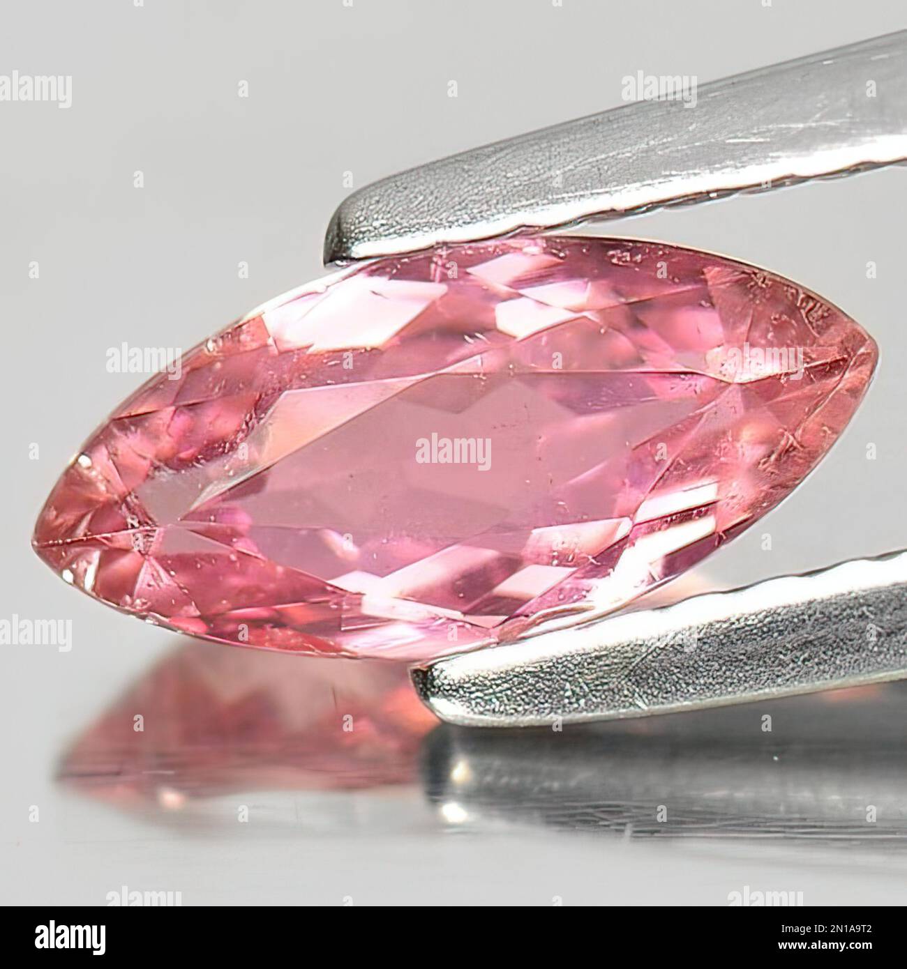 Natural gem pink tourmaline indicolite on white background Stock Photo ...