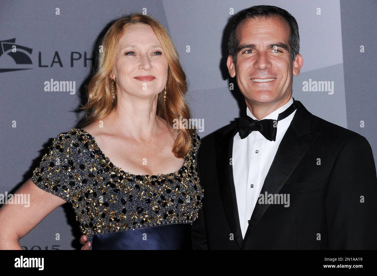 LA Mayor Eric Garcetti, right, and wife Amy Wakeland arrive at the Los ...