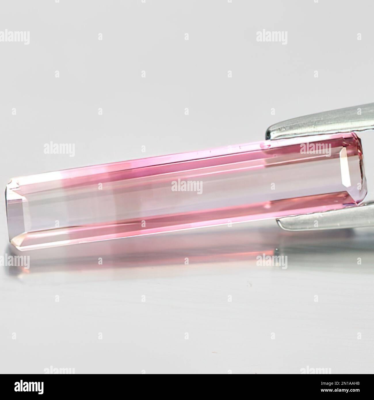Natural gem pink tourmaline indicolite on white background Stock Photo ...