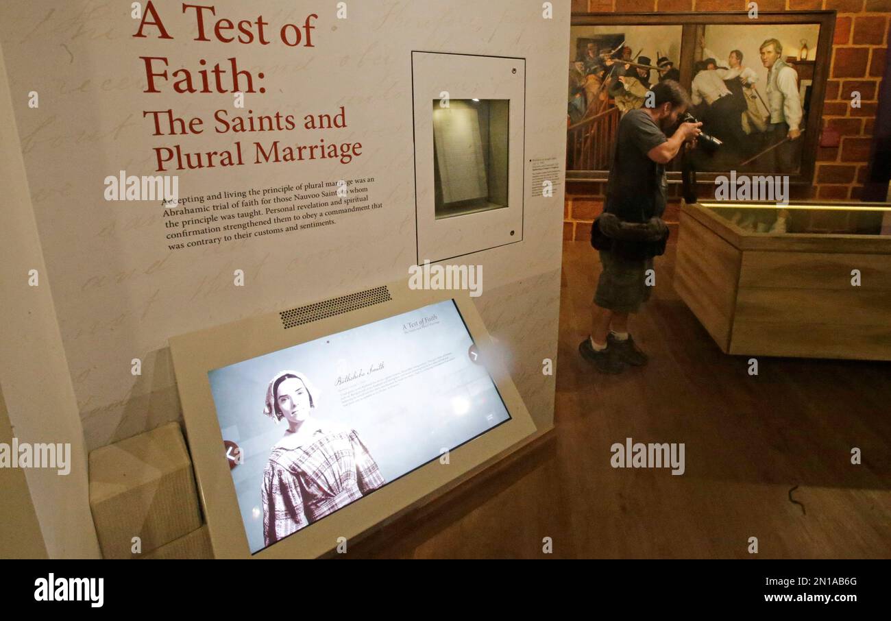 The Test of Faith exhibit is shown during a tour of the Mormon Church ...