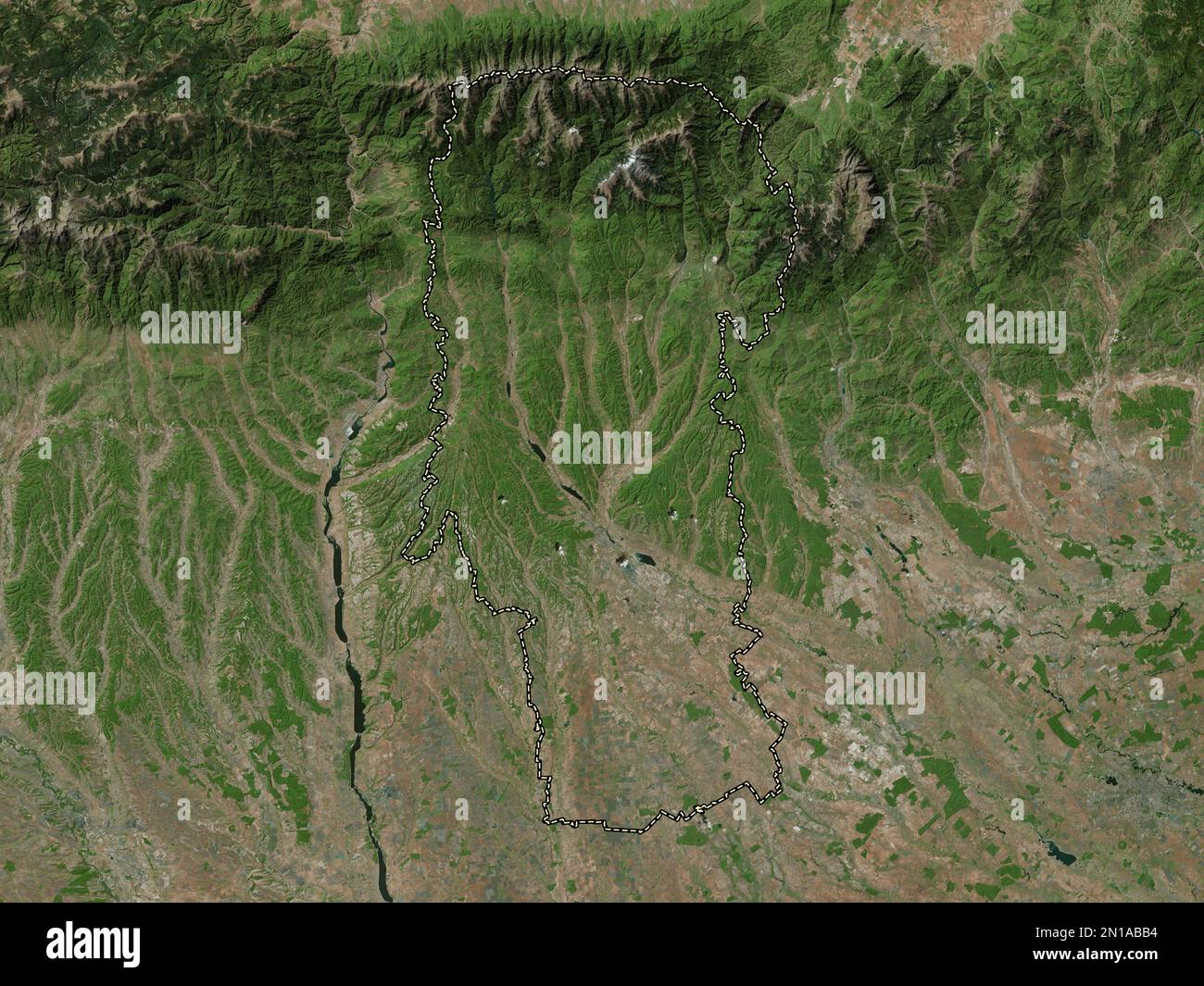 Arges, county of Romania. High resolution satellite map Stock Photo - Alamy