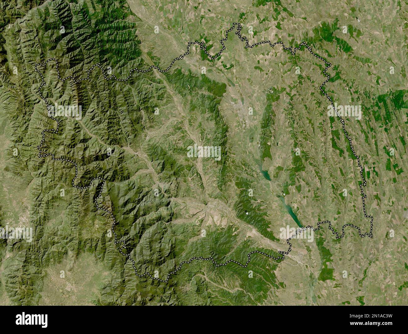 Bacau, county of Romania. Low resolution satellite map Stock Photo - Alamy