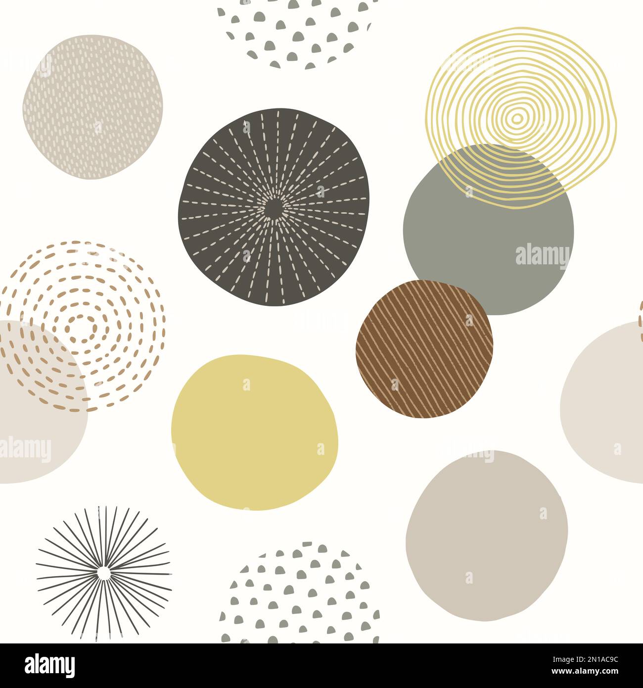 Abstract hand drawn geometric pattern with decorative circles and ...