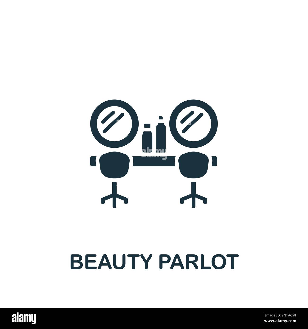 Beauty parlor icon. Monochrome simple sign from cosmetology collection ...