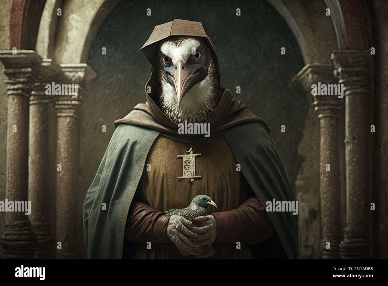 Drawing of a medieval monk hi-res stock photography and images - Alamy