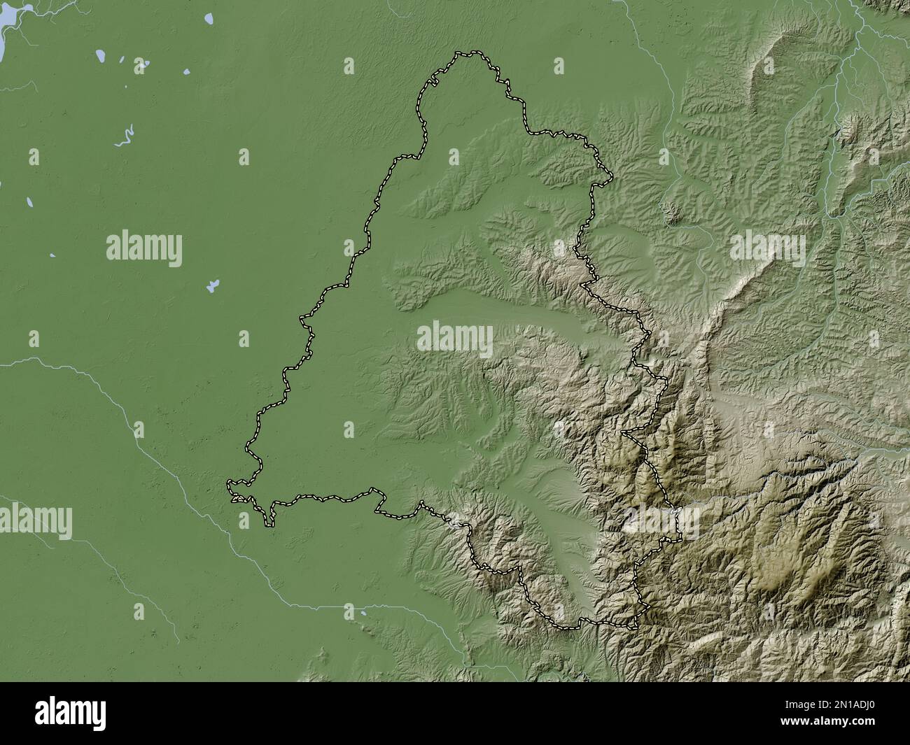 Bihor, county of Romania. Elevation map colored in wiki style with ...