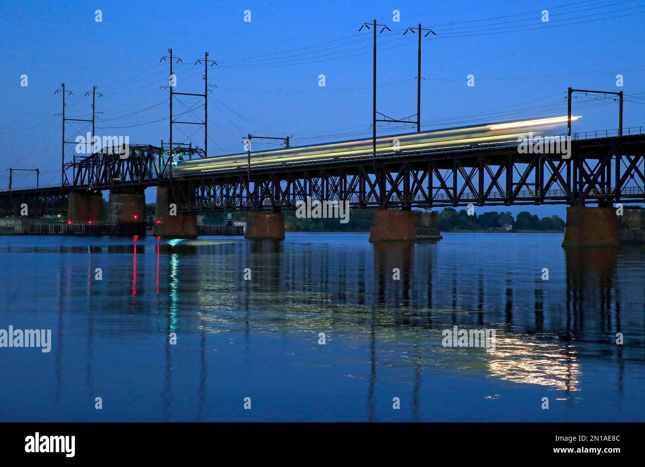 In this Aug. 25, 2015 photo, an Amtrak train passes over the ...