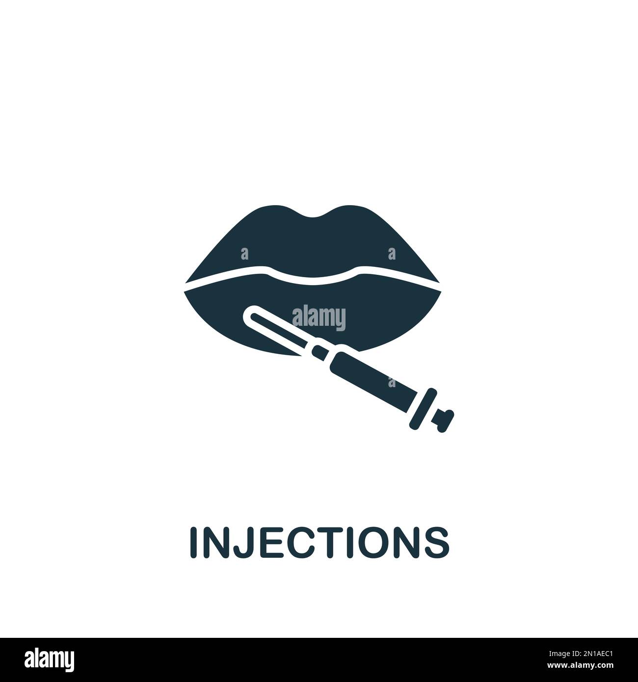 Injections icon. Monochrome simple sign from cosmetology collection ...