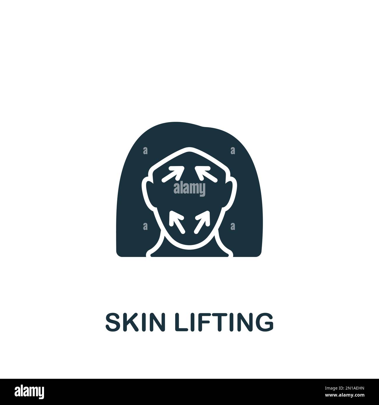 Skin lifting icon. Monochrome simple sign from cosmetology collection ...