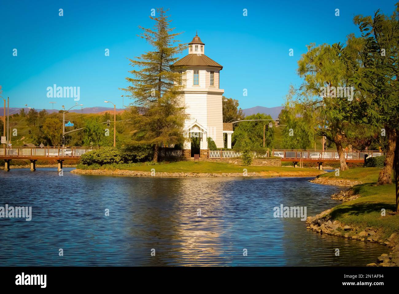 Light House at Bridgeport Lake in Valencia, CA Stock Photo - Alamy