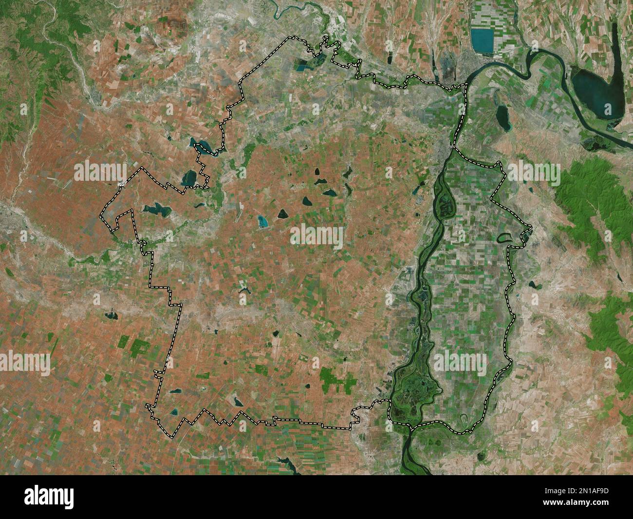 Braila, county of Romania. High resolution satellite map Stock Photo - Alamy