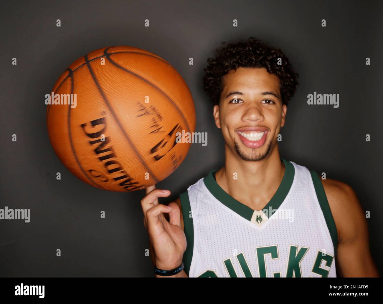 Milwaukee Bucks’ Michael Carter-Williams poses for a picture during the ...
