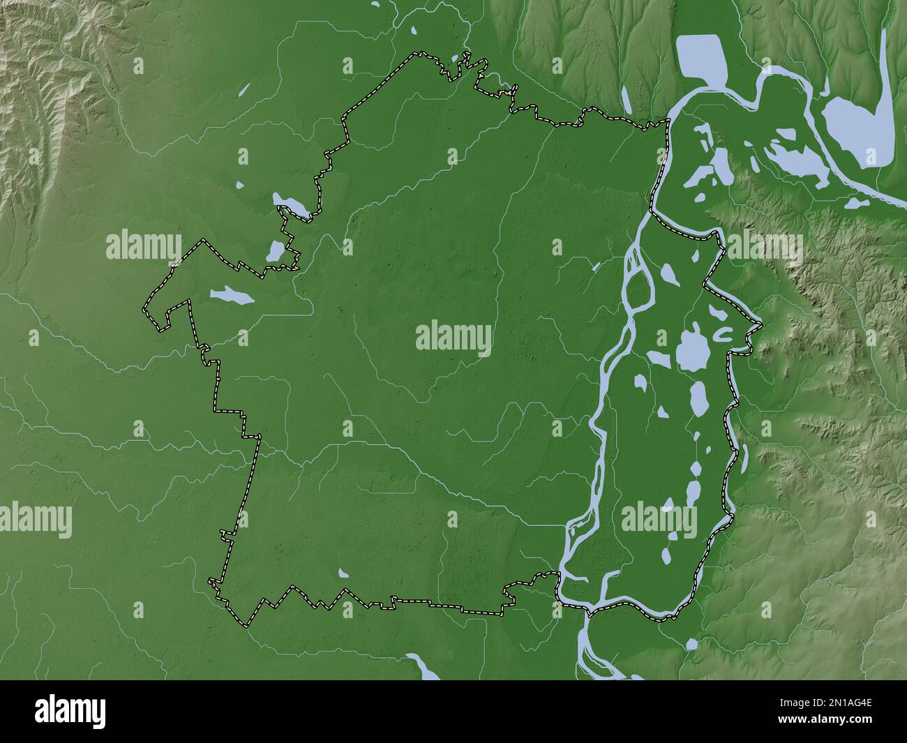 Braila, county of Romania. Elevation map colored in wiki style with ...