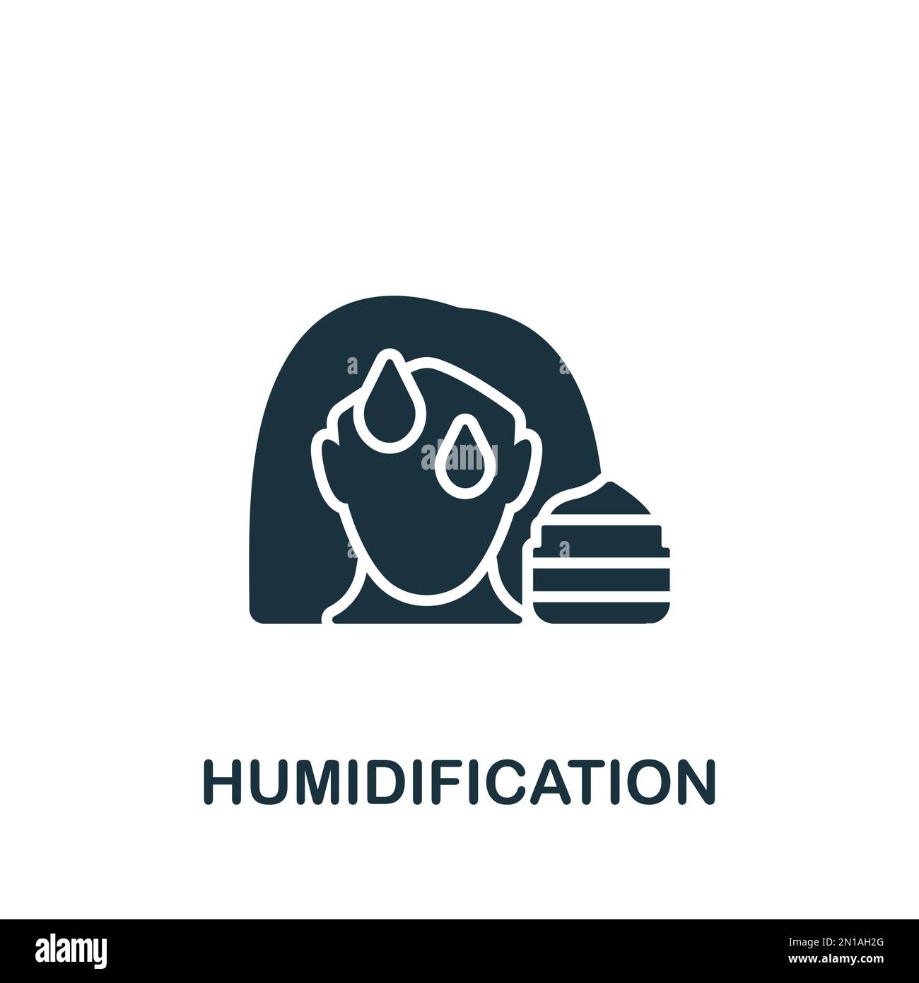 Humidification icon. Monochrome simple sign from cosmetology collection ...