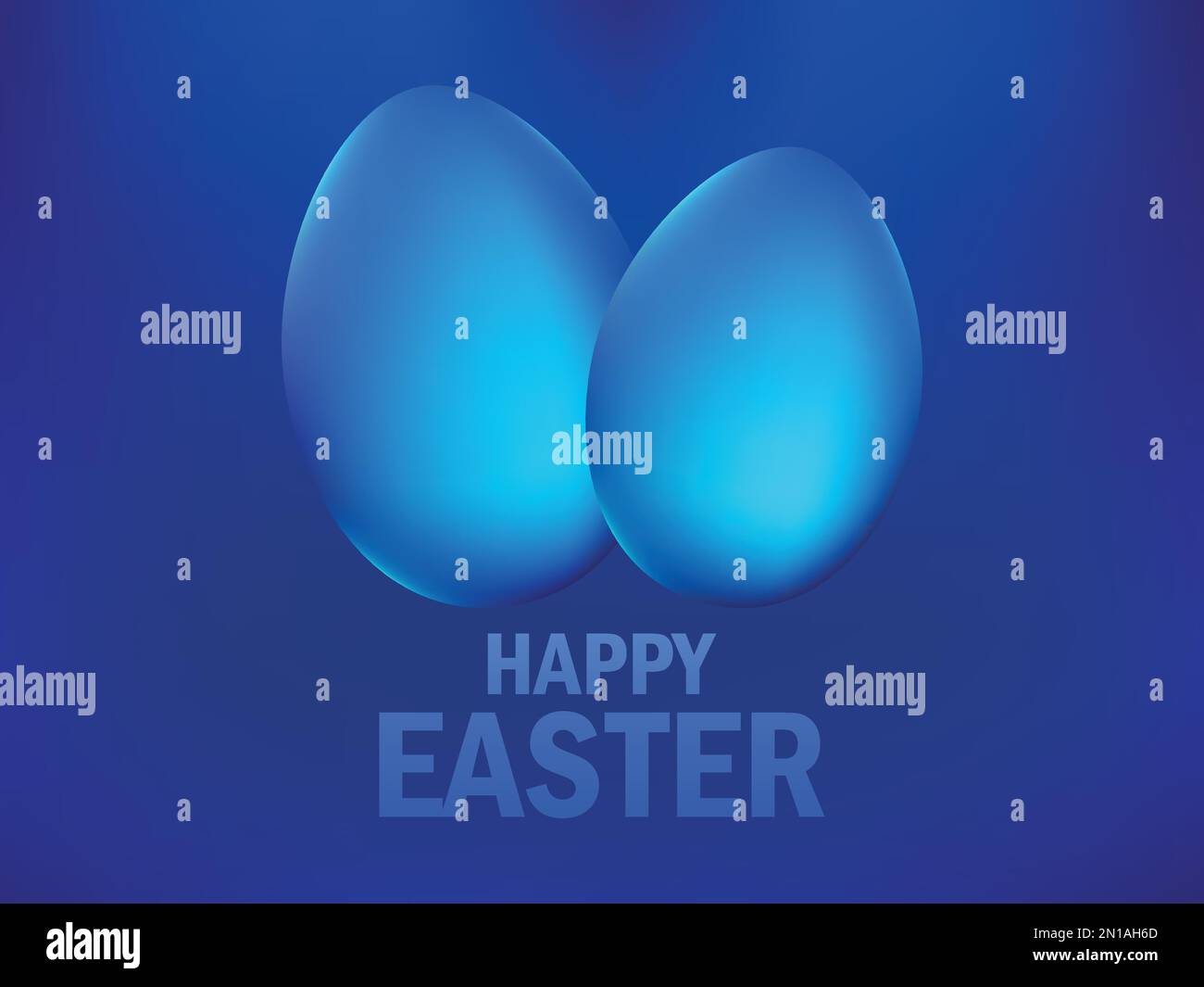 Happy Easter. Painted eggs blue. Festive Easter eggs with gradient ...