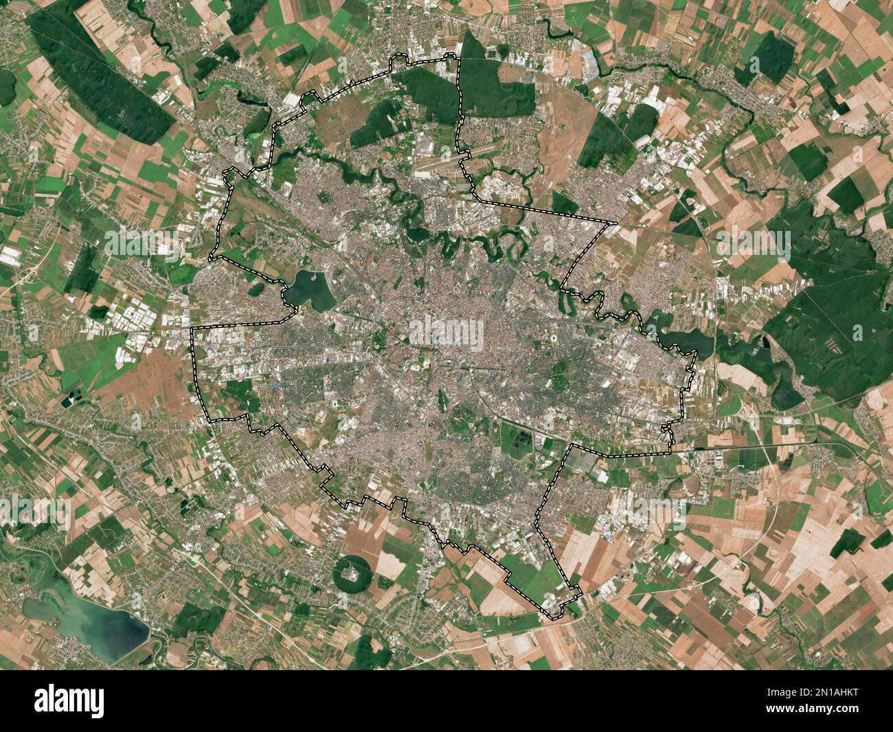 Bucharest, municipality of Romania. Low resolution satellite map Stock ...