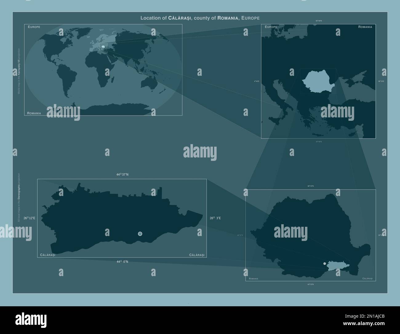 Calarasi, county of Romania. Diagram showing the location of the region ...