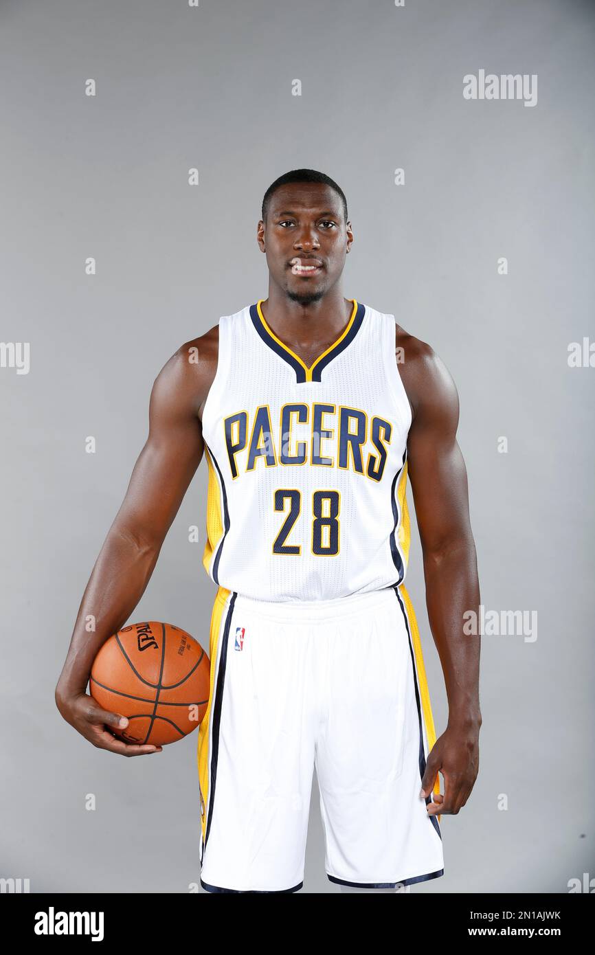 Indiana Pacers center Ian Mahinmi (28) poses for a portrait during the ...