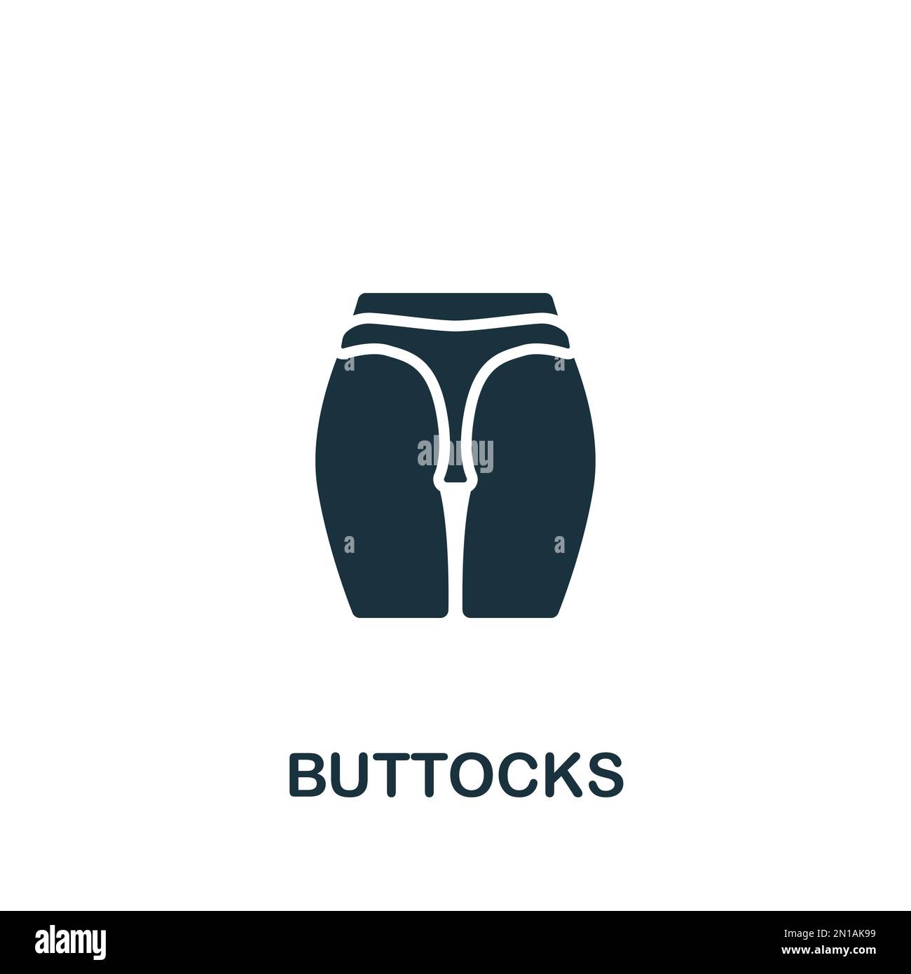 Buttocks icon. Monochrome simple sign from cosmetology collection ...