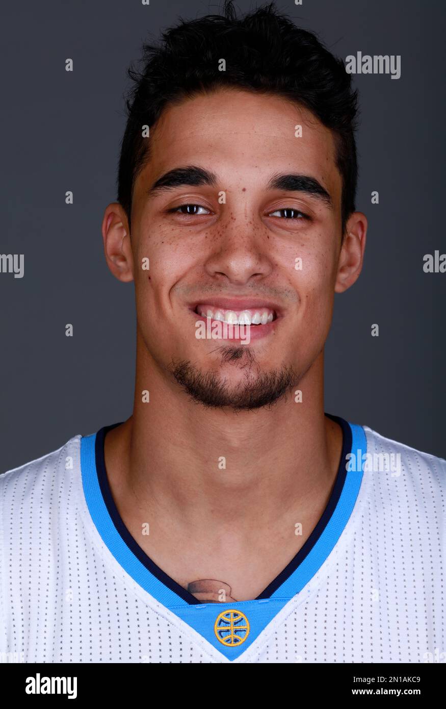 Nick Johnson poses during Denver Nuggets media day Monday, Sept. 28 ...