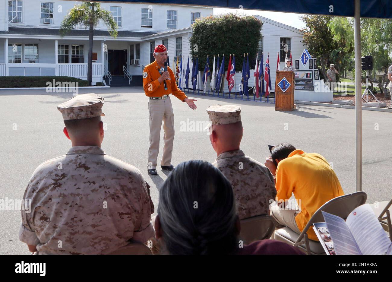 Former United States Marine and Navajo Code Talker Roy Hawthorne talks ...