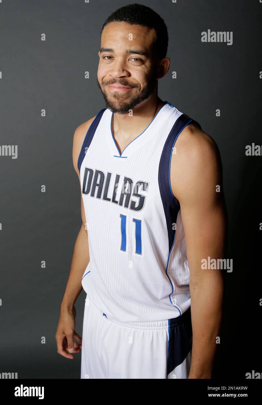 Dallas Mavericks center JaVale McGee poses for a photo during NBA ...