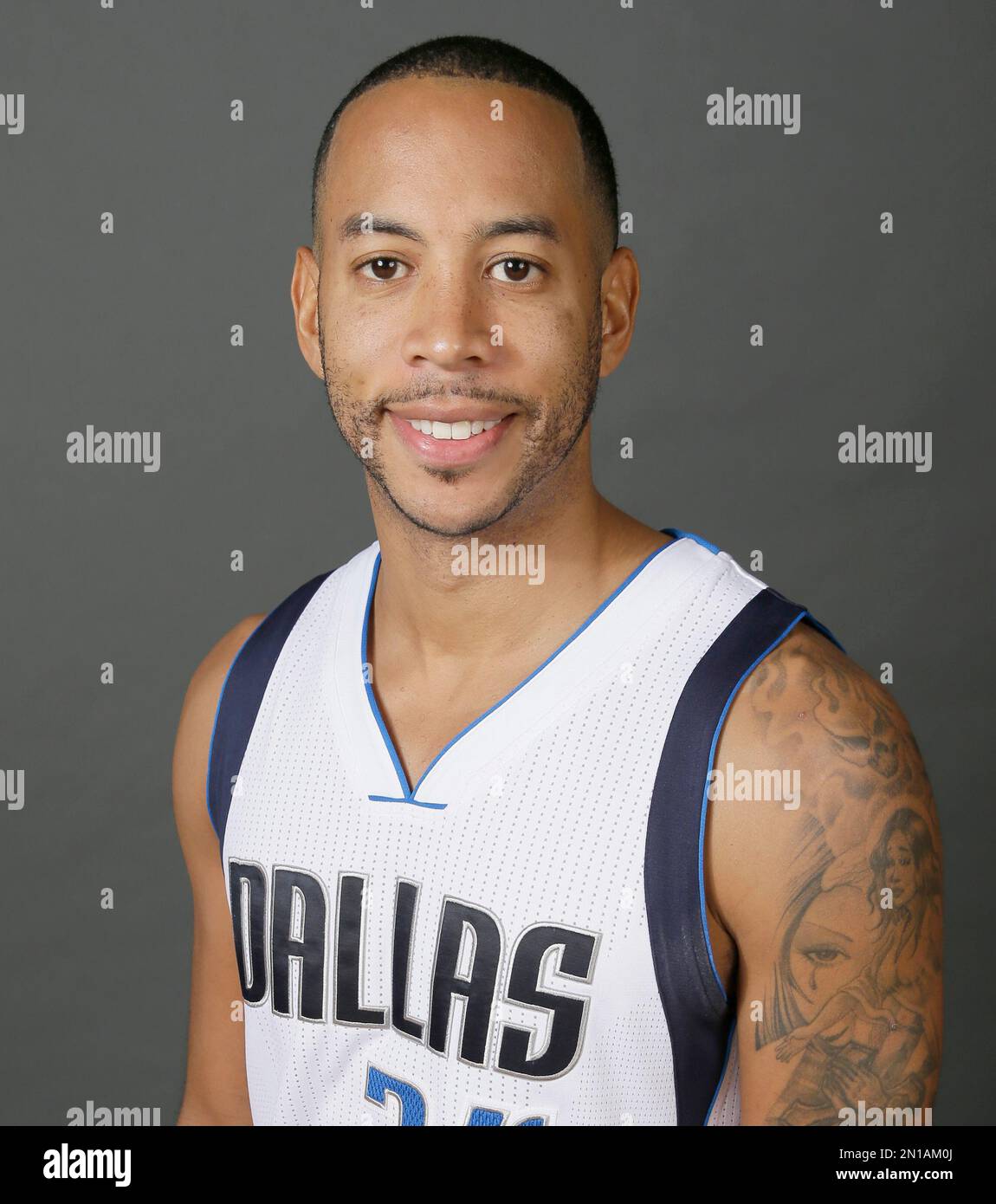 Dallas Mavericks guard Devin Harris poses for a photo during NBA ...