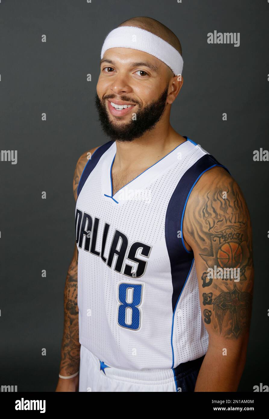 Dallas Mavericks guard Deron Williams poses for a photo during NBA ...