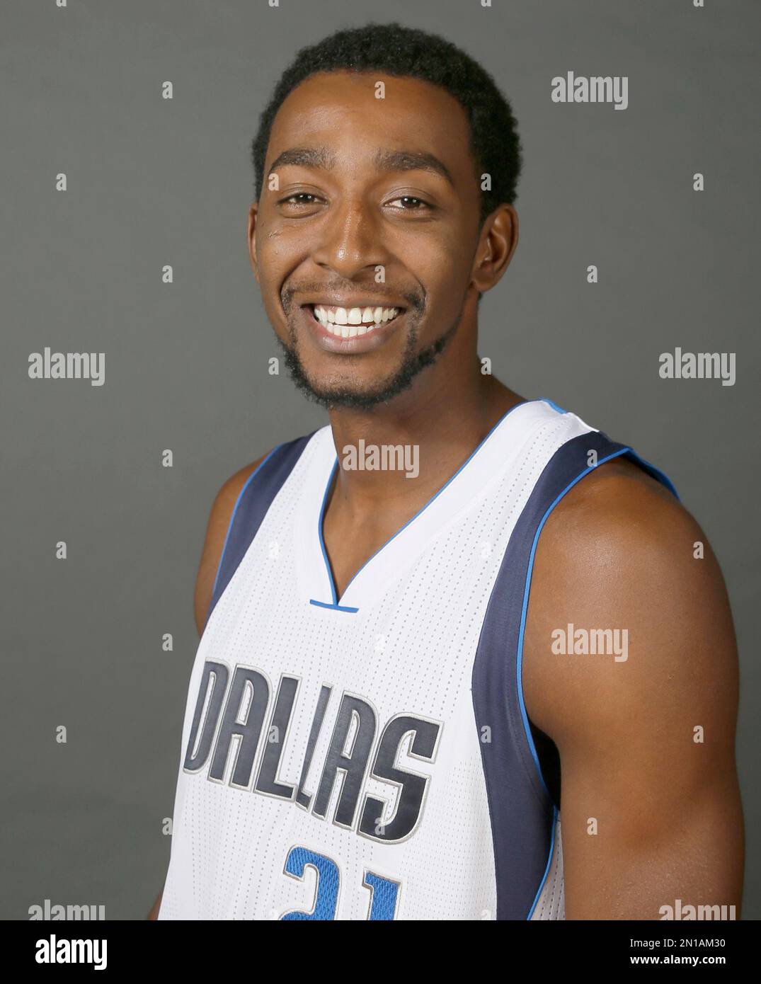 Dallas Mavericks forward Jeremy Evans poses for a photo during NBA ...