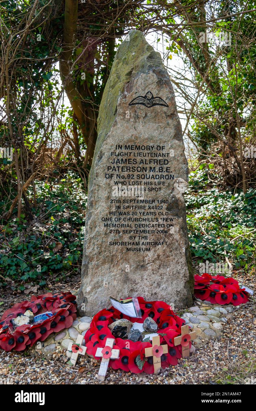 Memorial to Flight Lieutenant Paterson, Spitfire pilot during WW2 ...