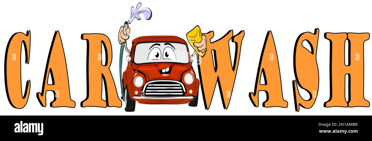 funny red car and letters Stock Photo - Alamy