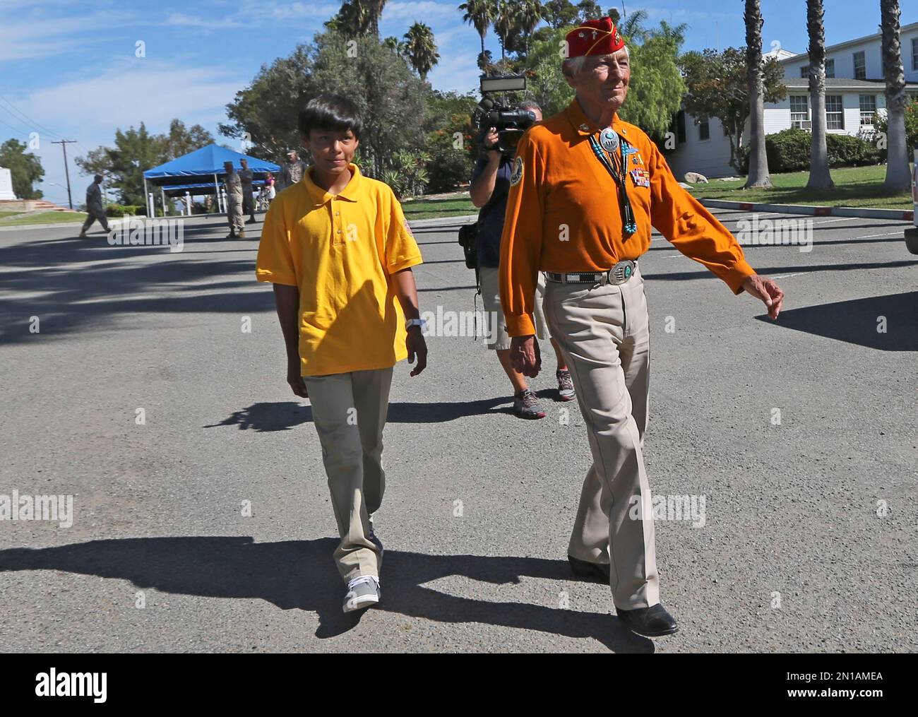 Former United States Marine and Navajo Code Talker Roy Hawthorne is ...