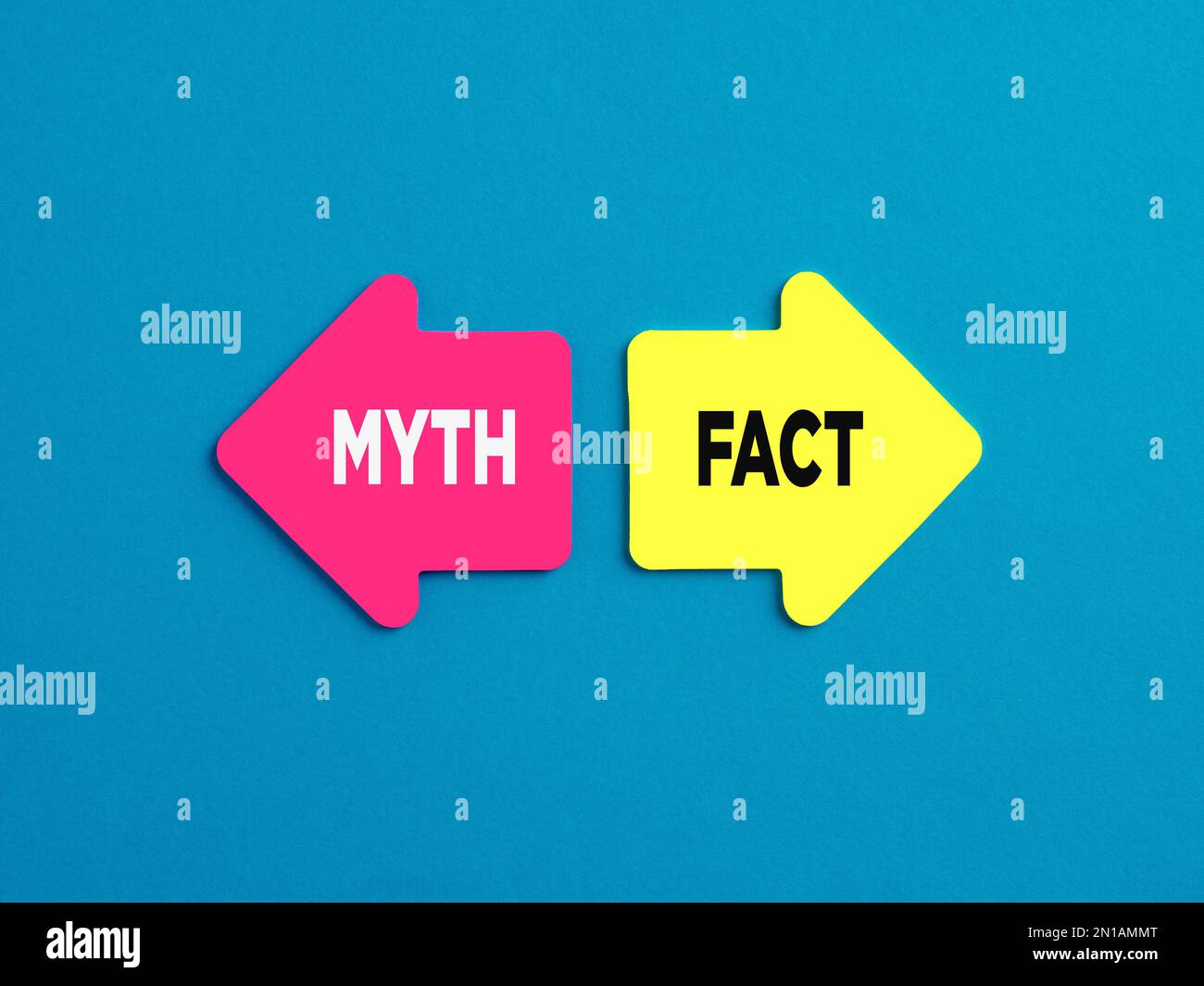 Choosing myth or fact alternative options. The words myth and fact on ...