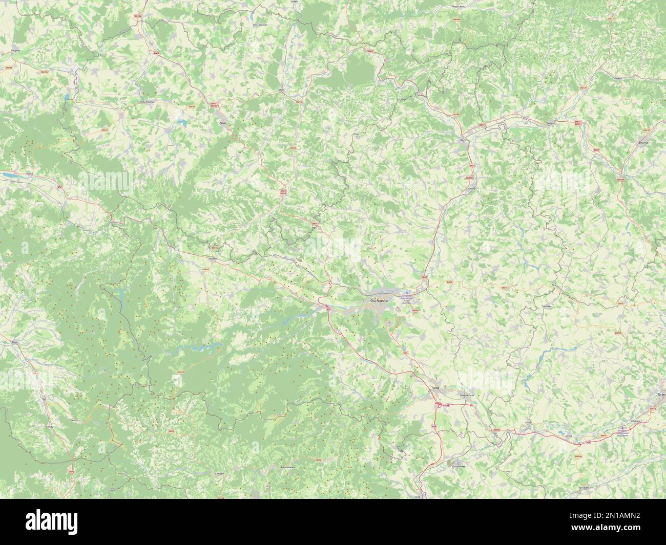 Cluj, county of Romania. Open Street Map Stock Photo - Alamy