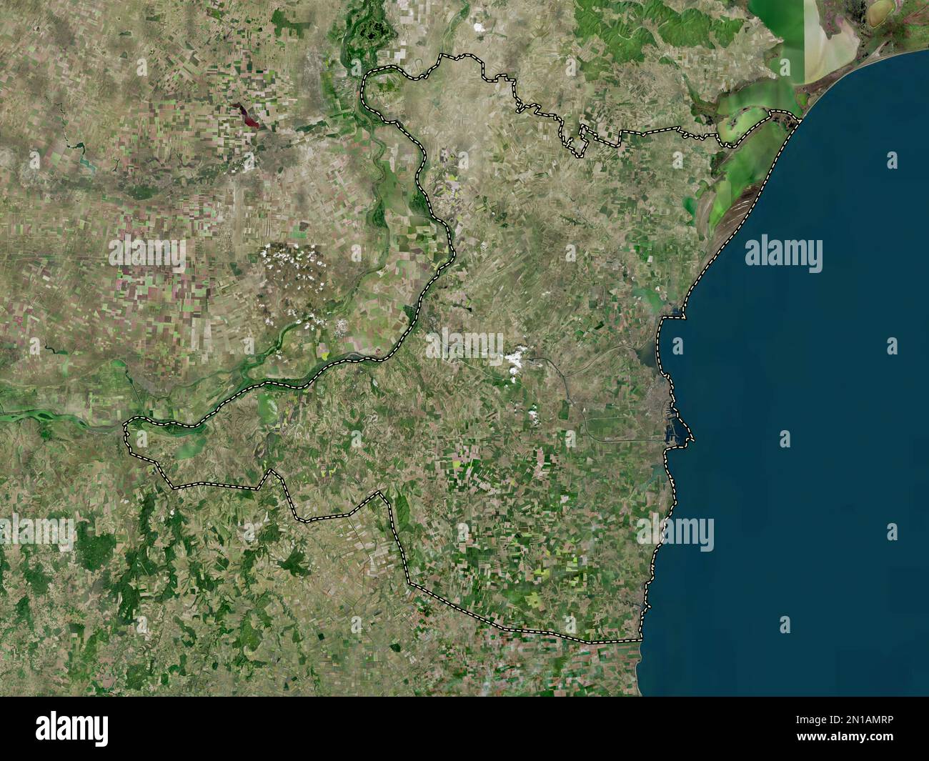 Constanta, county of Romania. High resolution satellite map Stock Photo ...